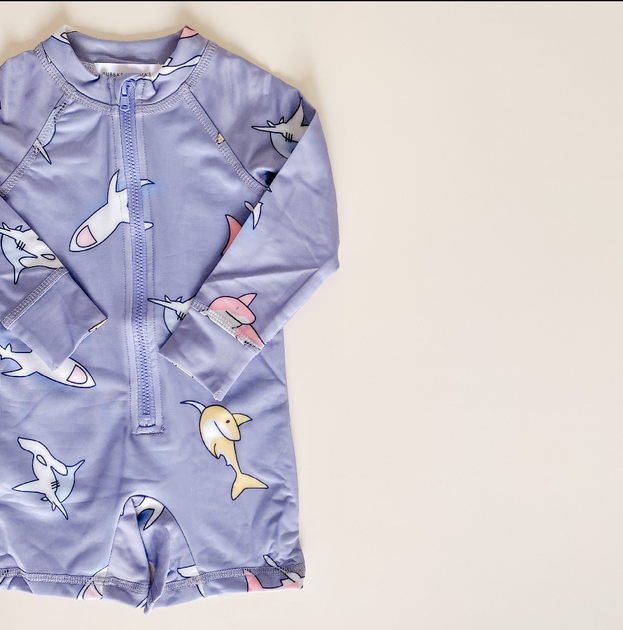 Shark & Dolphin Print Baby Swimsuit – UV Protection – Bubba's & Mama's